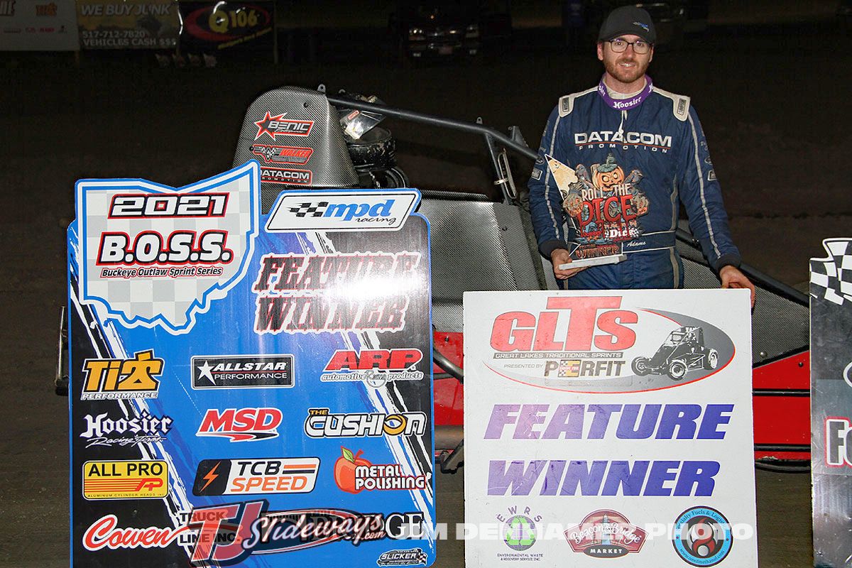 Max Adams Wins BOSS/GLTS Feature at I-96 Speedway – TJSlideways.com