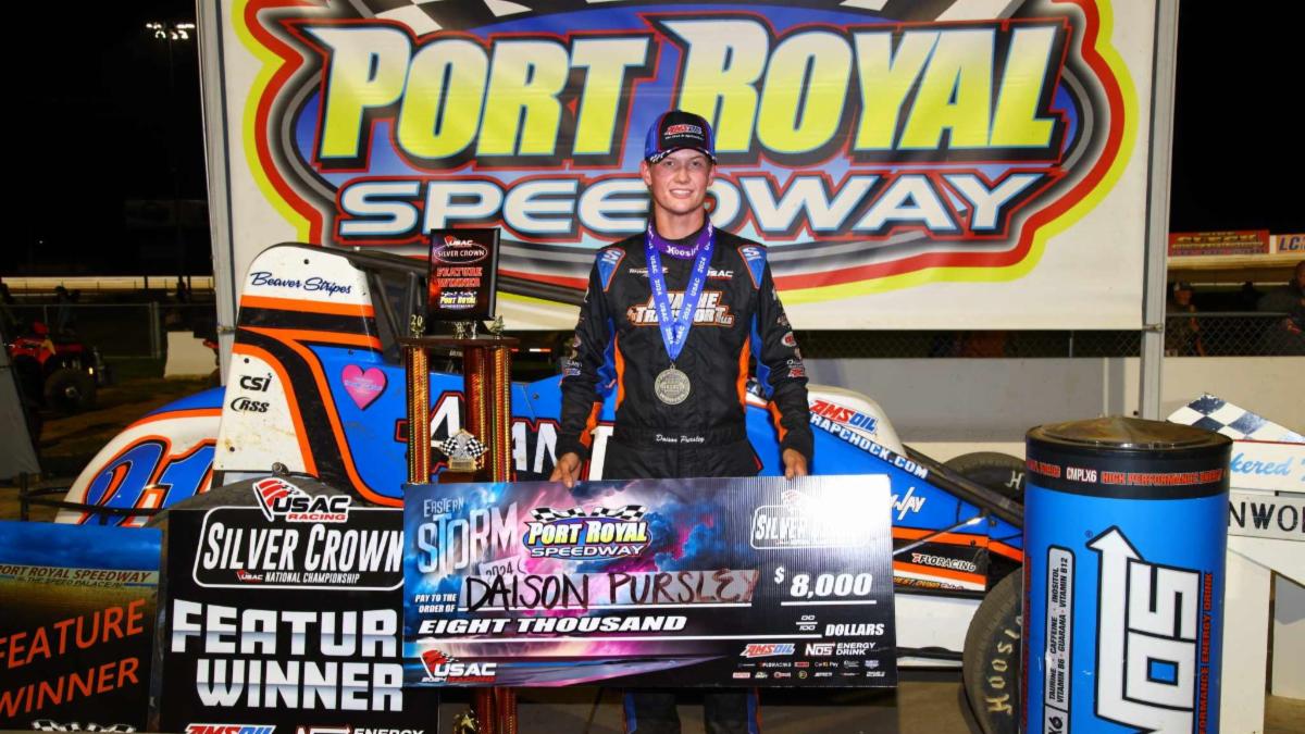 PURSLEY SCORES FIRST USAC SILVER CROWN WIN ON LAST LAP AT PORT ROYAL ...