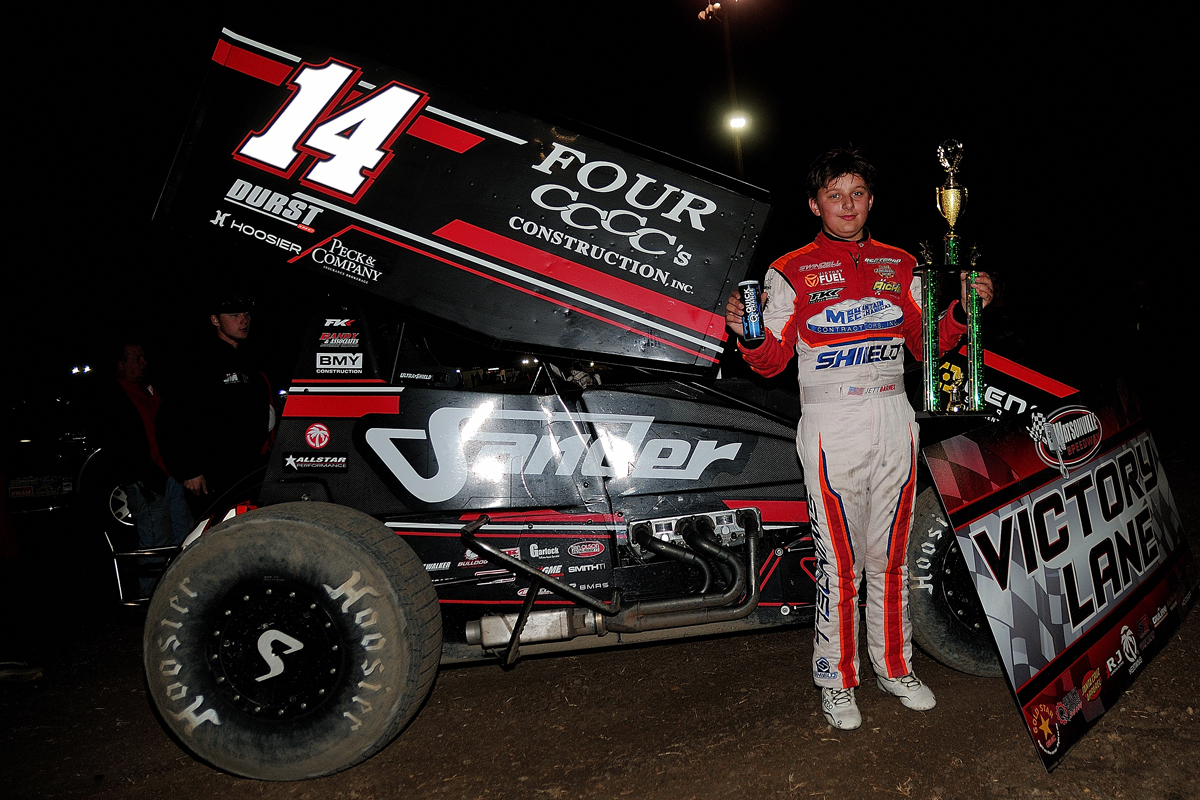 Fourteen-year-old Jett Barnes strikes for Gold Star GMC Sprint Car ...